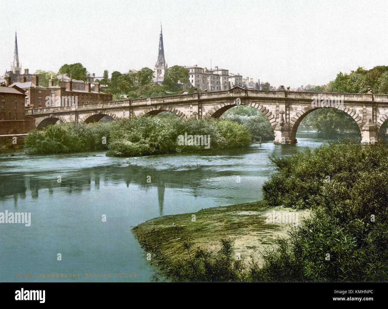 A historical photograph of Shrewsbury, England, taken in 1900 ...