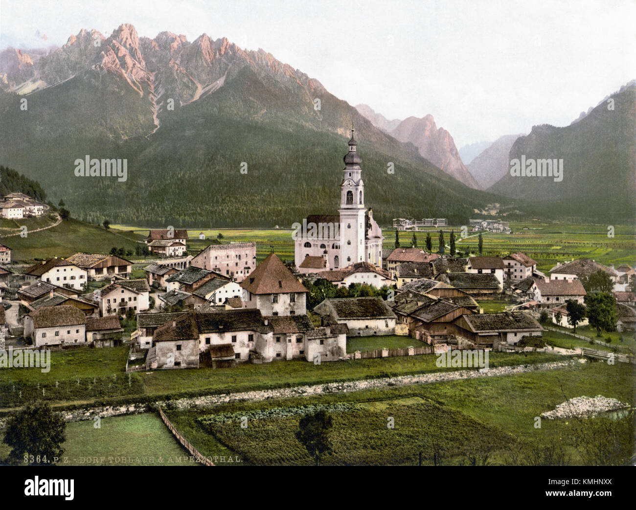 Toblach, a town in the Dolomites of northern Italy, in the year 1900 ...