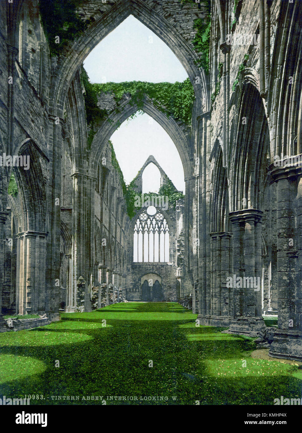 The interior of Tintern Abbey in 1900, a glimpse into the historical ...