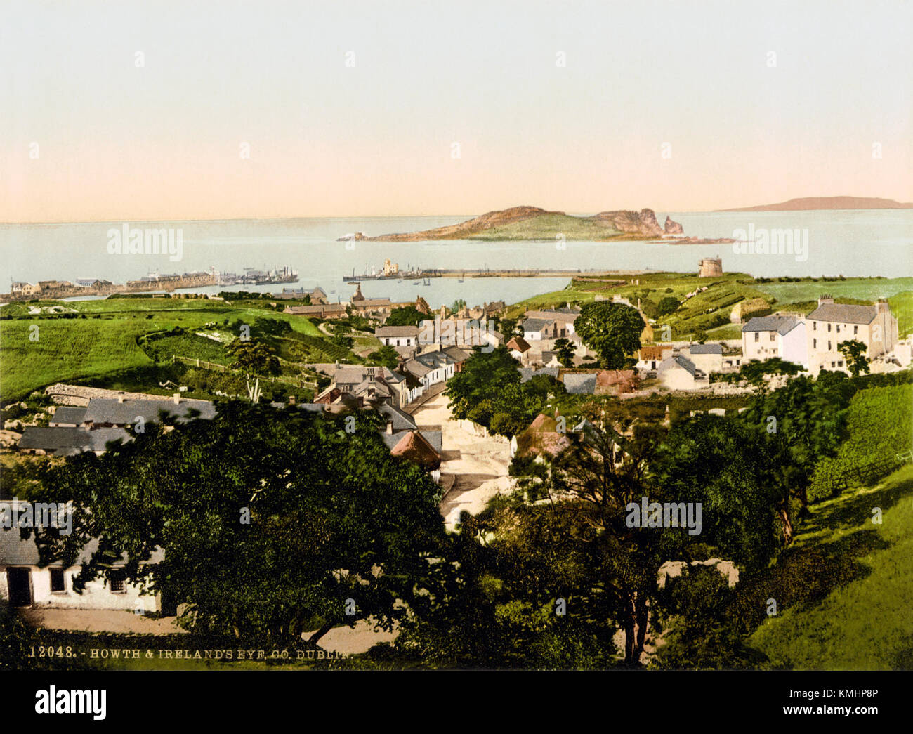This photograph from around 1899 captures Howth, a coastal town in ...