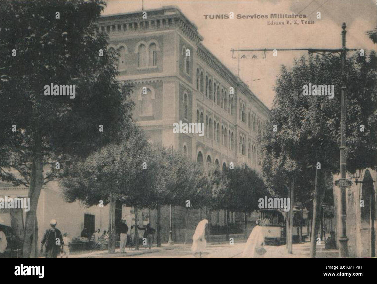 A historical photograph of the Tunisian military services, reflecting ...