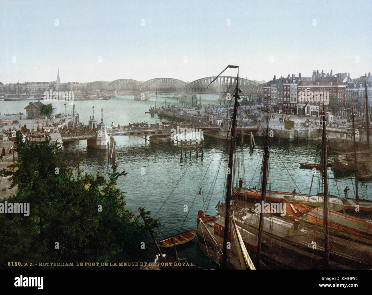 Rotterdam - Maasbrug en Koningsbrug 1900 Stock Photo - Alamy