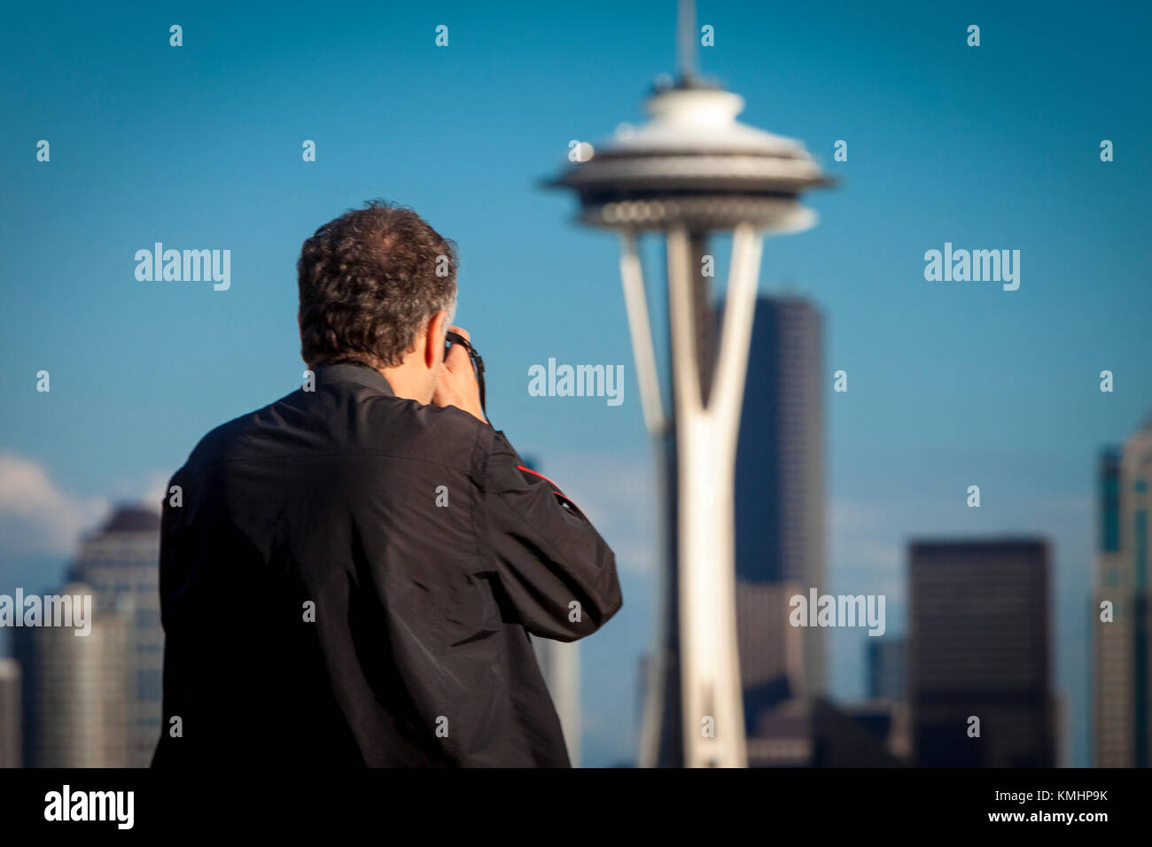 Skyline seattle usa space needle architecture hi-res stock photography ...