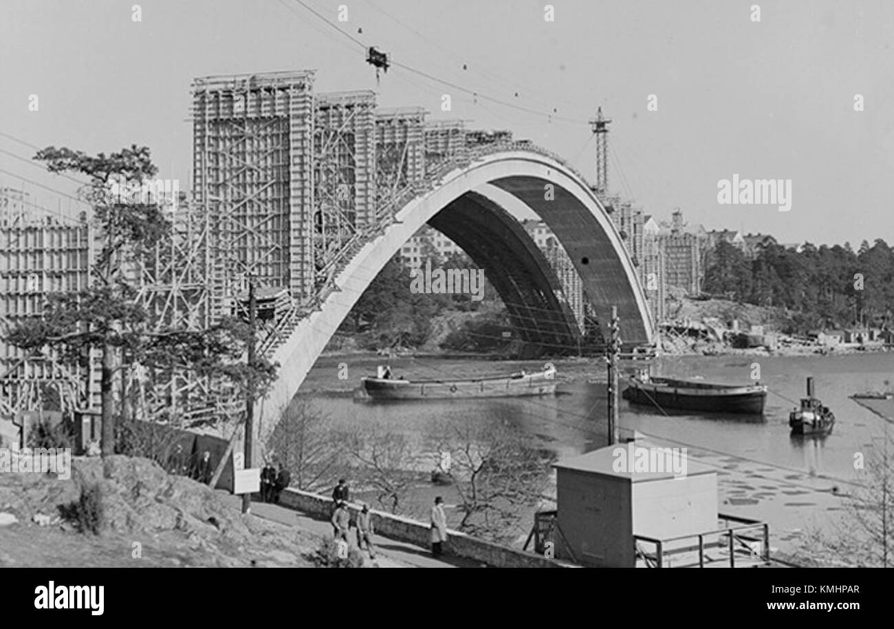 Tranebergsbron, a bridge in Stockholm, Sweden, was constructed in 1933 ...