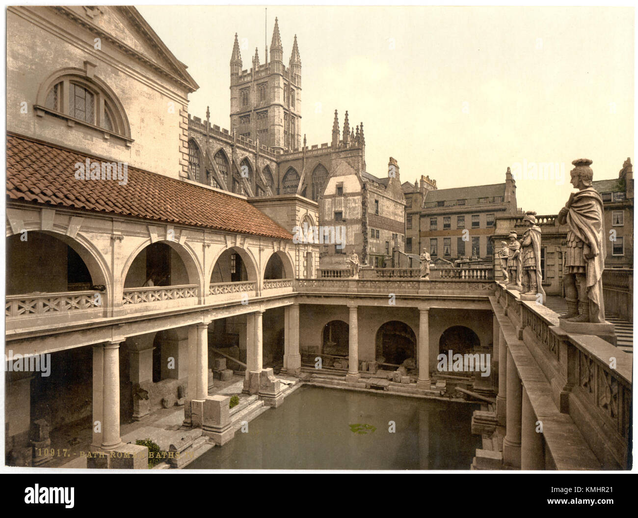 The Roman Baths, photographed around 1900, showcase the preserved ...