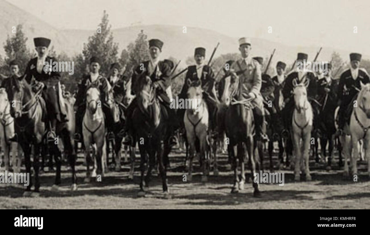 Photograph showing Circassian cavalrymen serving under French command ...