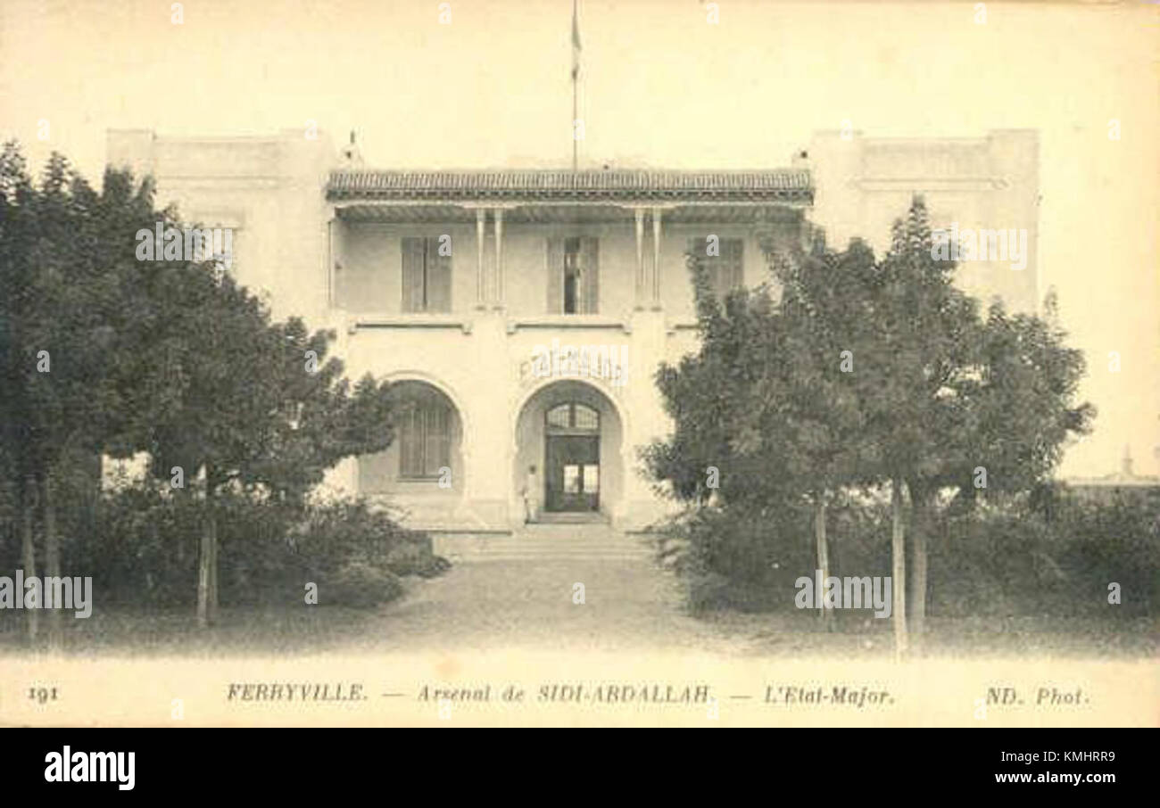 Photograph of the headquarters of the French Army in Sidi-Abdallah ...
