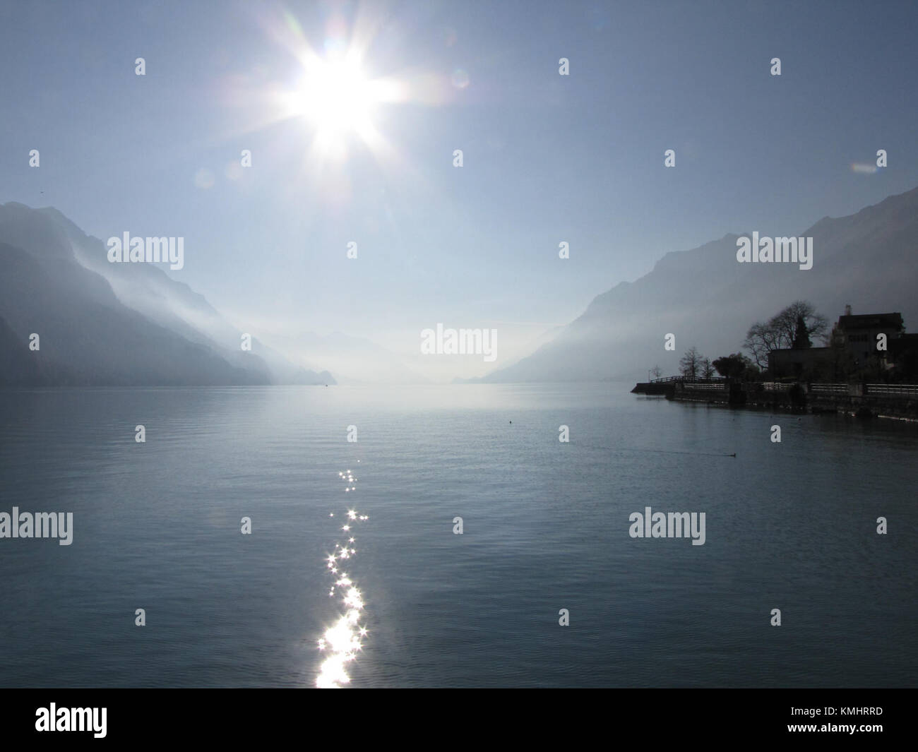 This image showcases the beautiful Brienzersee Lake in the Berner ...