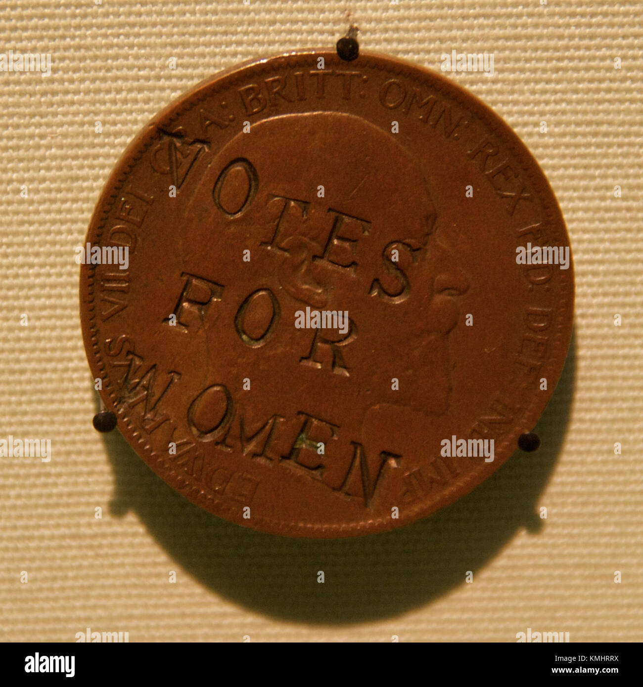 The suffragette-defaced penny is a historical coin from the early 20th ...