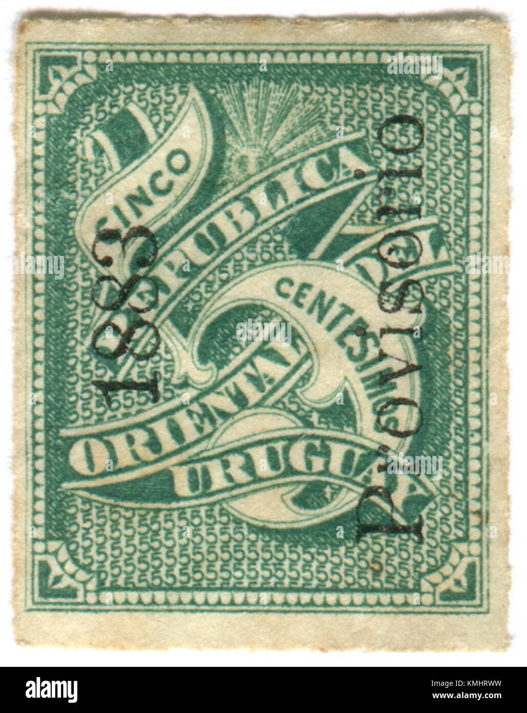 The 1883 stamp of Uruguay features a design that reflects the country's ...