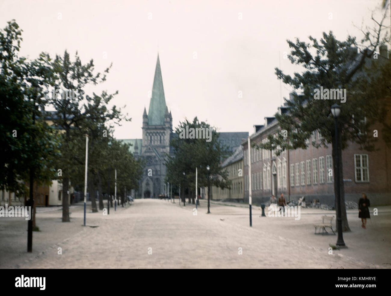 A historical photograph of Trondheim, Norway, showing the cityâ€™s ...