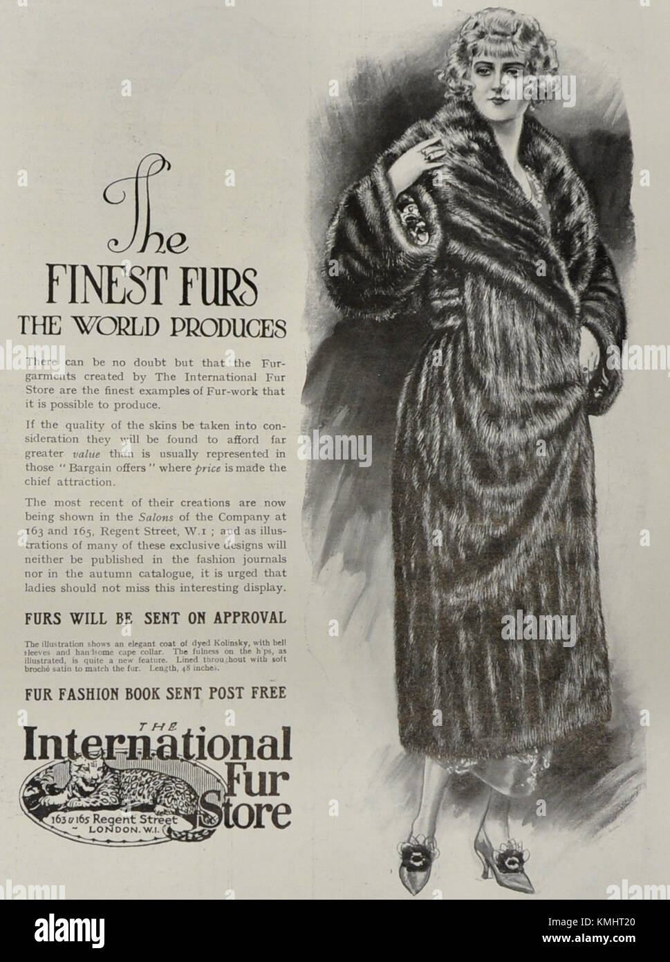 The 1921 advertisement for the International Fur Store highlights ...