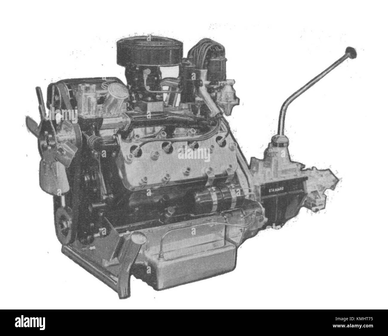 The 20hp V8 engine, detailed in the 1935 edition of the Autocar ...