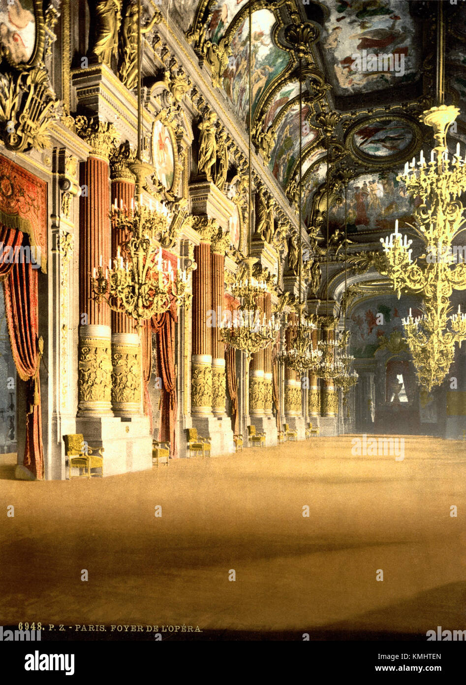 The Opera House, the foyer, Paris, France, ca. 1890-1900 Stock Photo ...