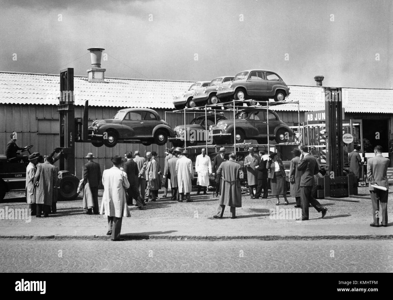 This photograph shows Stockholms Frihamn (Stockholm Free Port) in 1955 ...