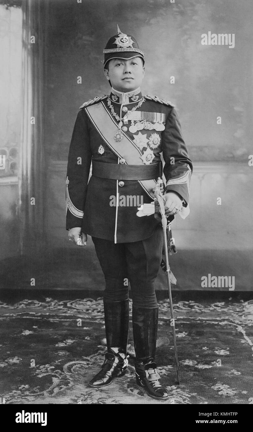 King Vajiravudh (Rama VI) in the uniform of the Durham Light Infantry ...