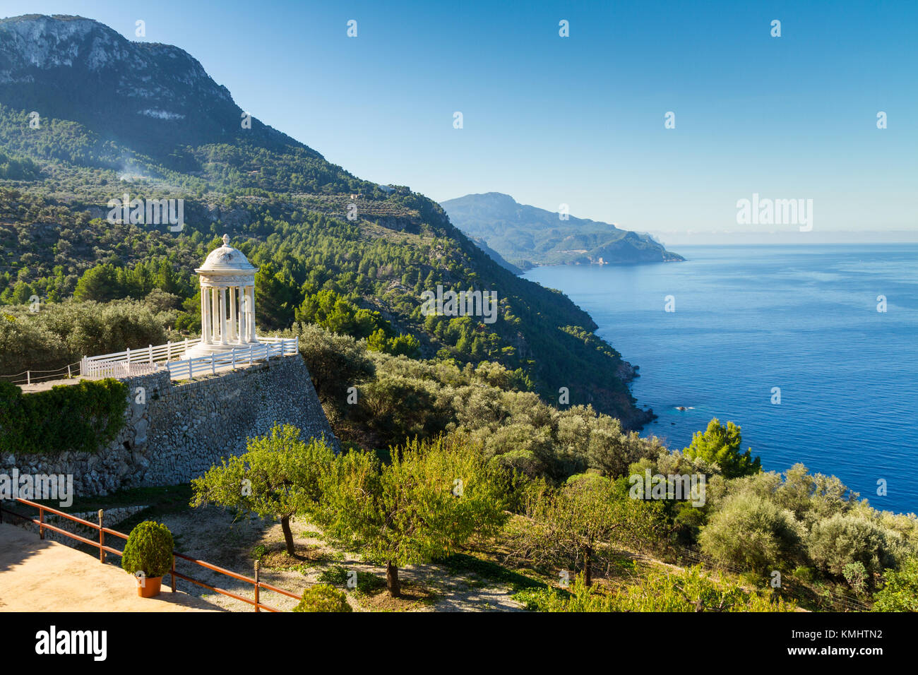 View of Na Foradada peninsula with the white marble rotunda at Son ...