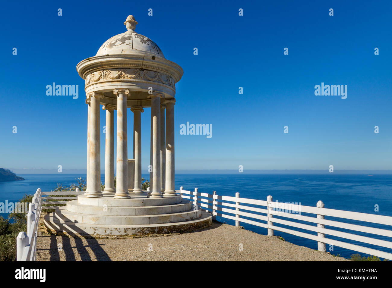 View of Na Foradada peninsula with the white marble rotunda at Son ...
