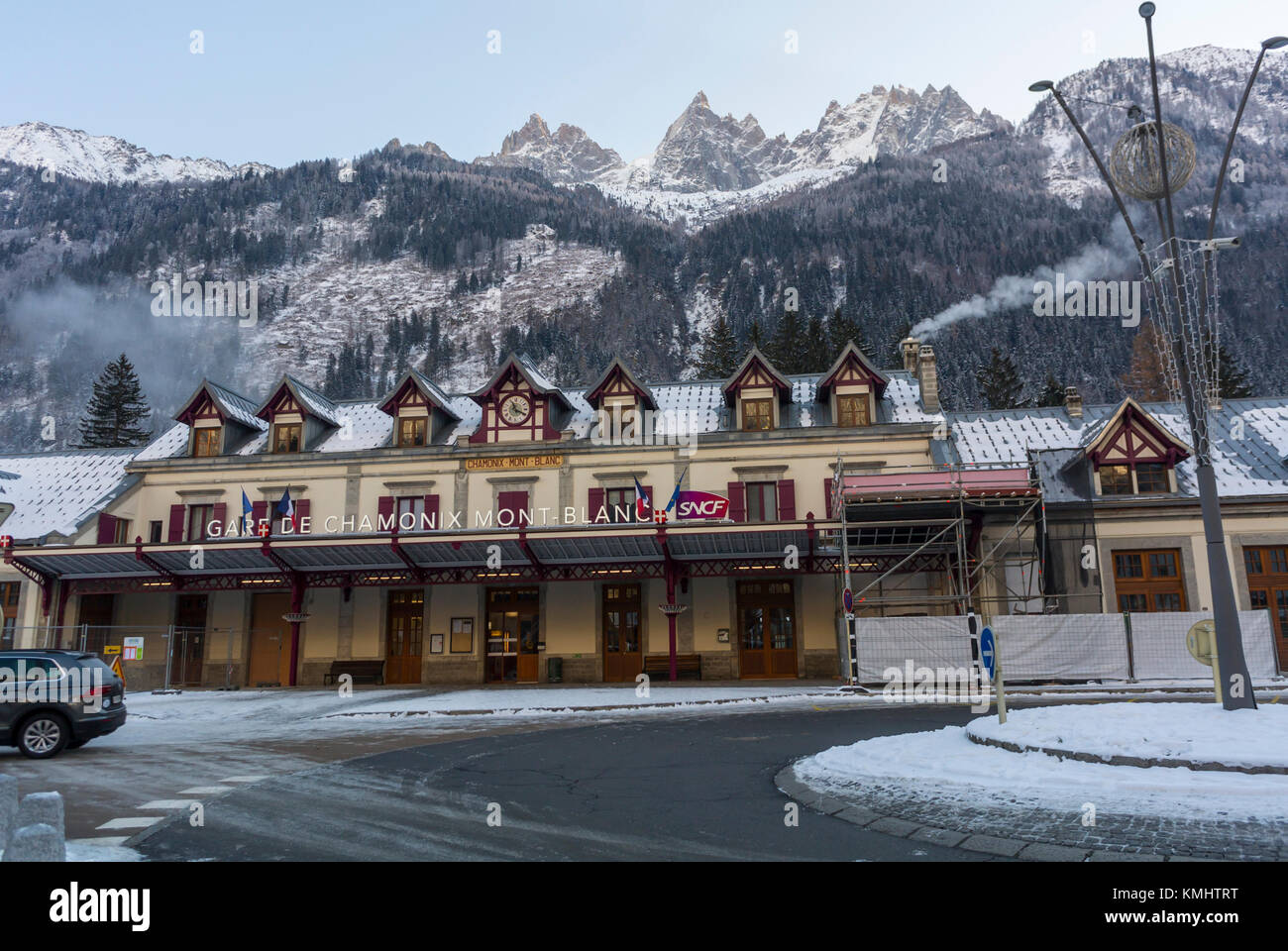 Chamonix-Mont Blanc, France, French Alps, View of Chamonix vintage ...