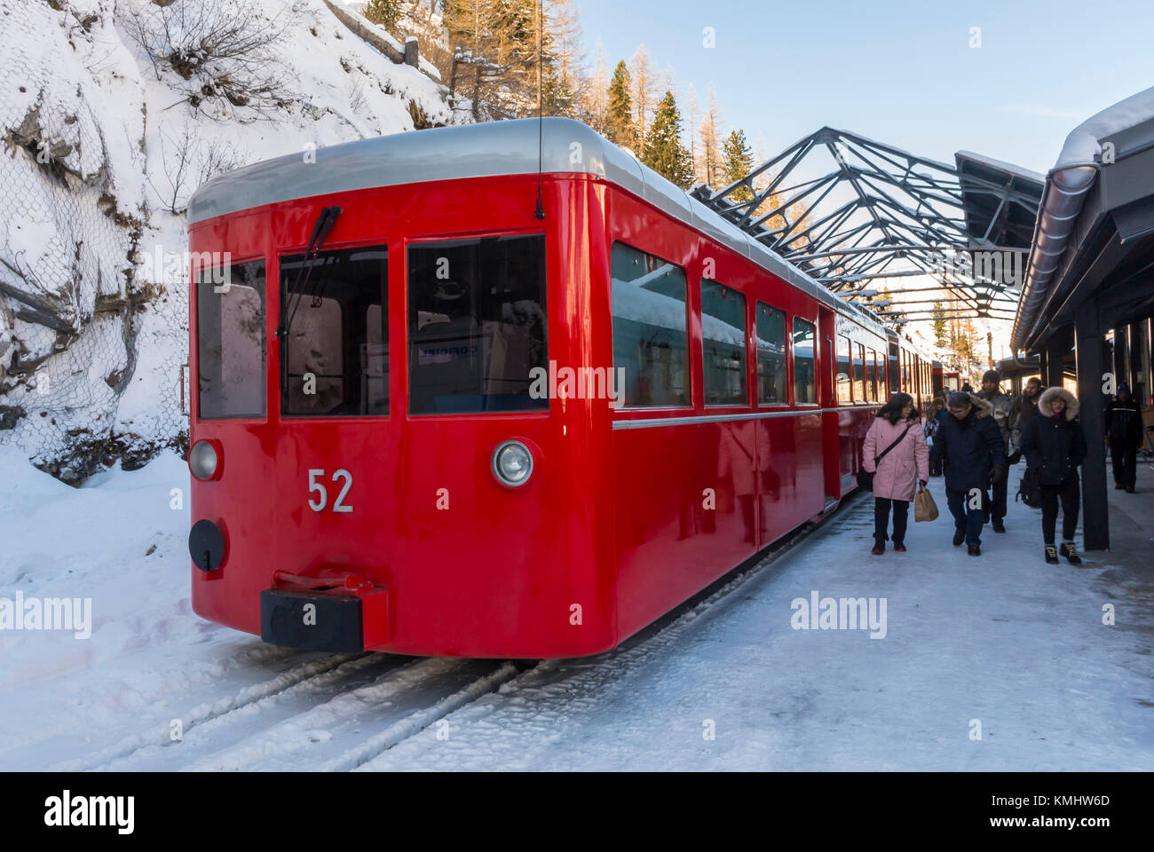 Chamonix-Mont Blanc, France, French Alps, Tourist Train at Station in ...