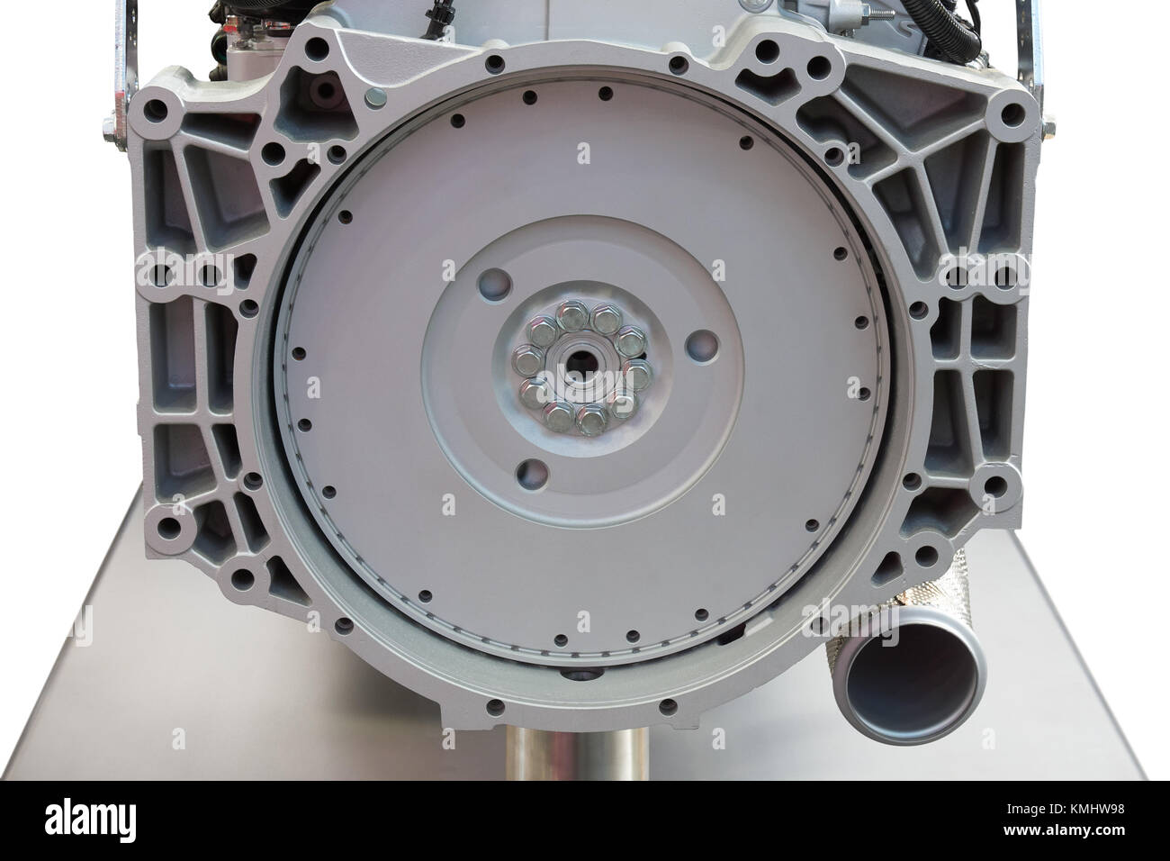 Back view of the new modern internal combustion engine of the truck ...