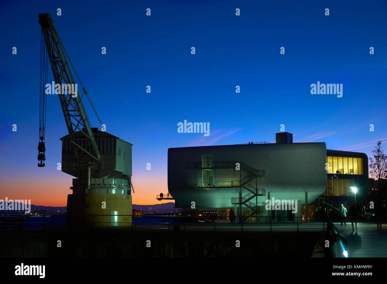 Santander waterfront at twilight. Paseo de Pereda. Cantabria, Spain ...