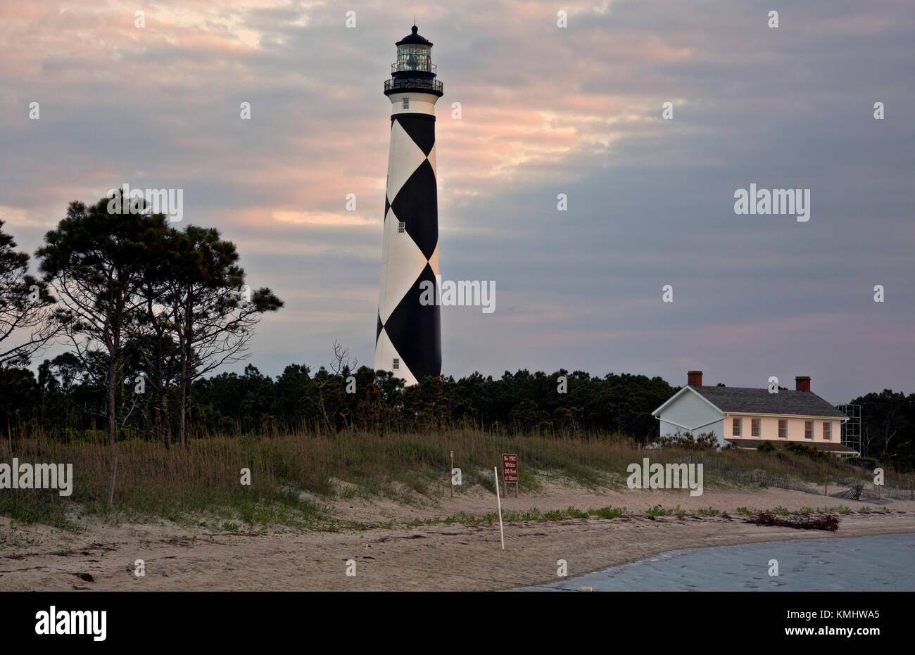 NC01010-00...NORTH CAROLINA - Sunset at Cape Lookout Lighthouse in Cape ...