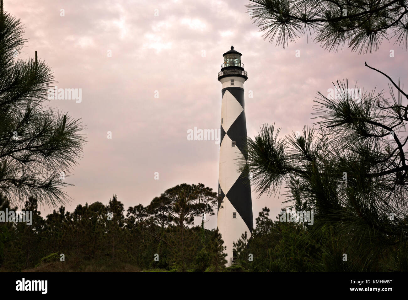 NC01013-00...NORTH CAROLINA - Sunset at Cape Lookout Lighthouse in Cape ...