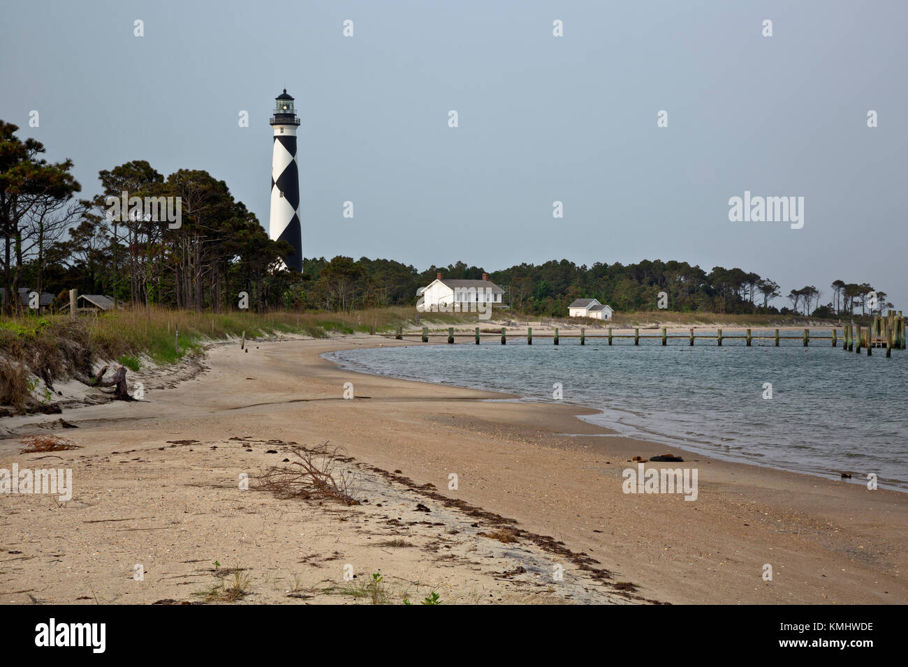 NC01018-00...NORTH CAROLINA - Cape Lookout Light Station from beach on ...