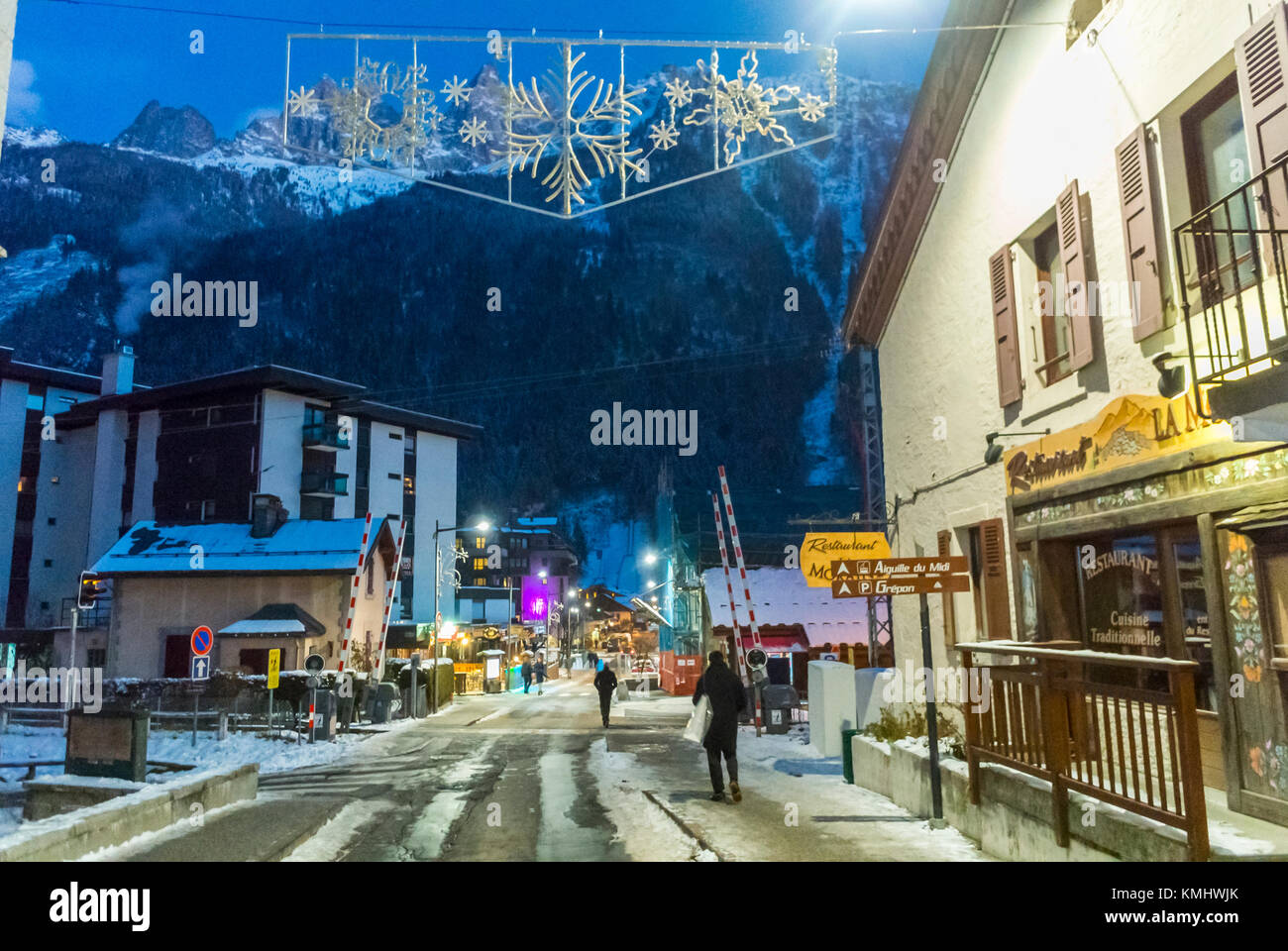 Chamonix Town Night France Stock Photos & Chamonix Town Night France ...