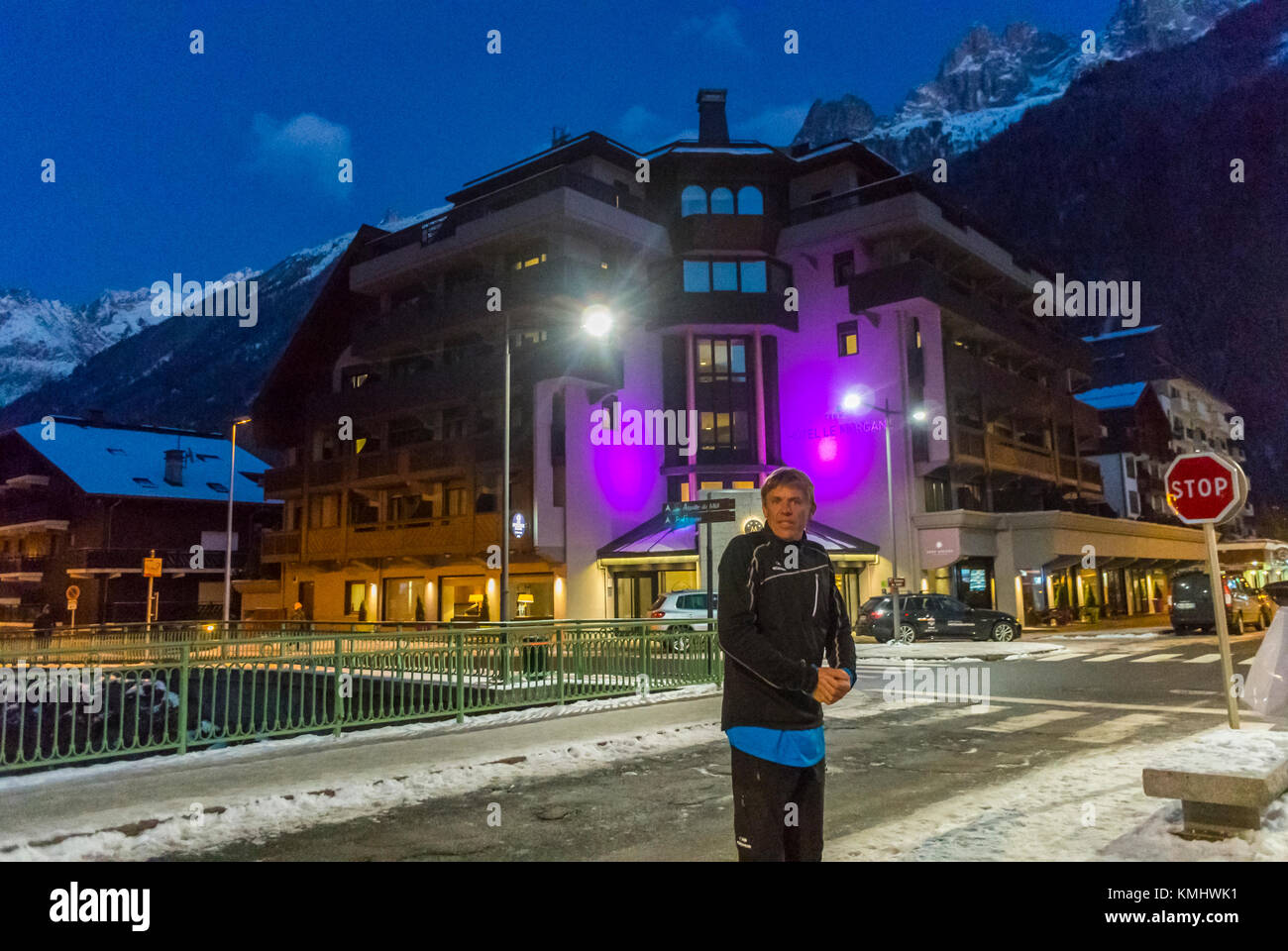 Chamonix-Mont Blanc, France, French Alps, Tourist Hotel Street Scene ...