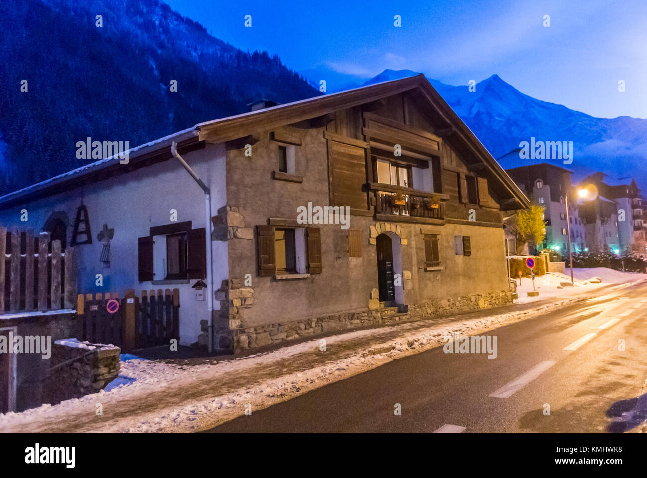Chamonix Town Night French Alps High Resolution Stock Photography and ...