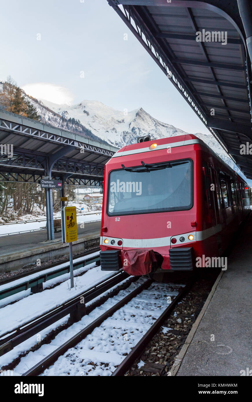 Chamonix-Mont Blanc, France, French Alps, Front Train in Snow at ...