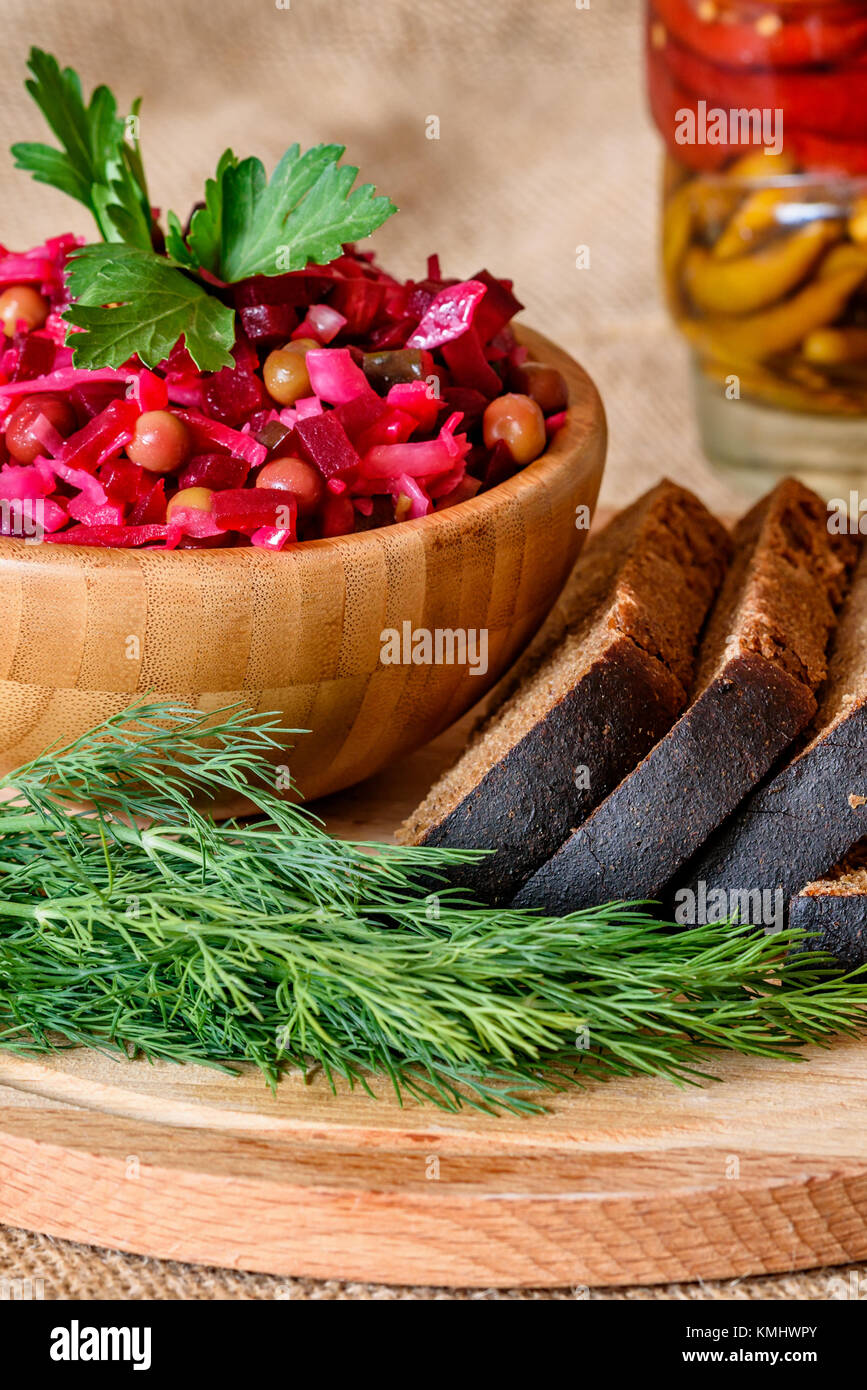Vinegret - traditional Russian vegetable salad Stock Photo - Alamy