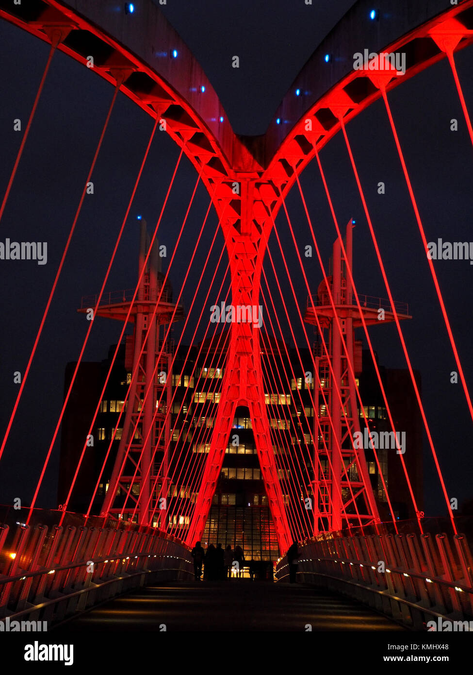 constantly changing display of bright lights on the Lowry Bridge aka ...