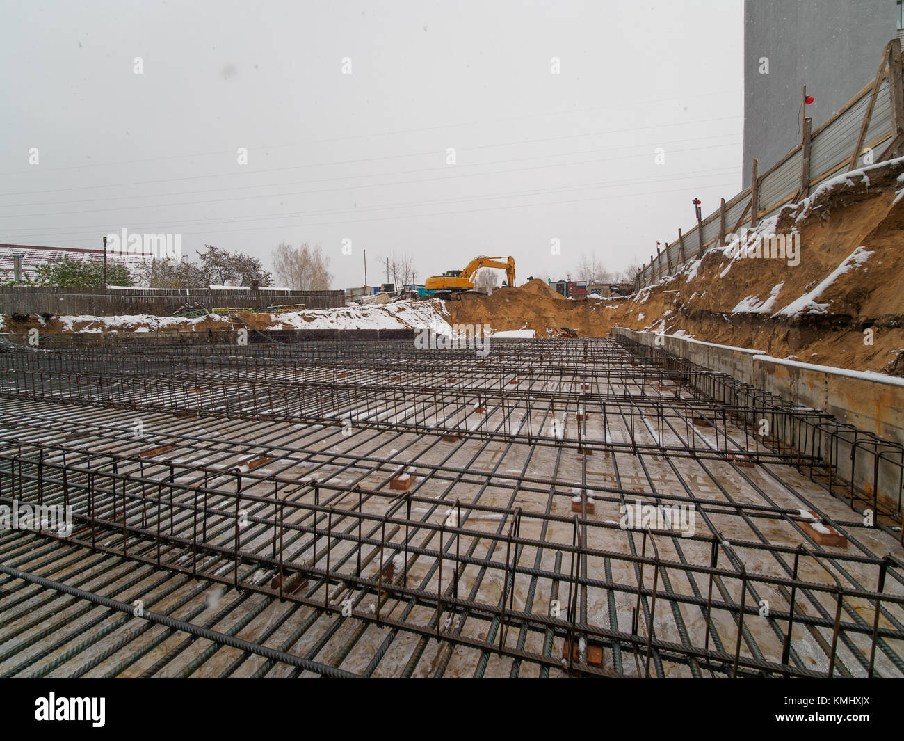 Framework for the concrete foundation of new building Stock Photo - Alamy