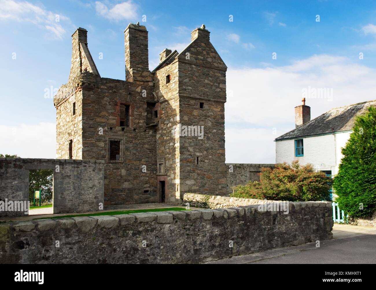 Carsluith Castle. 16th C. fortified tower house near Creetown in the ...
