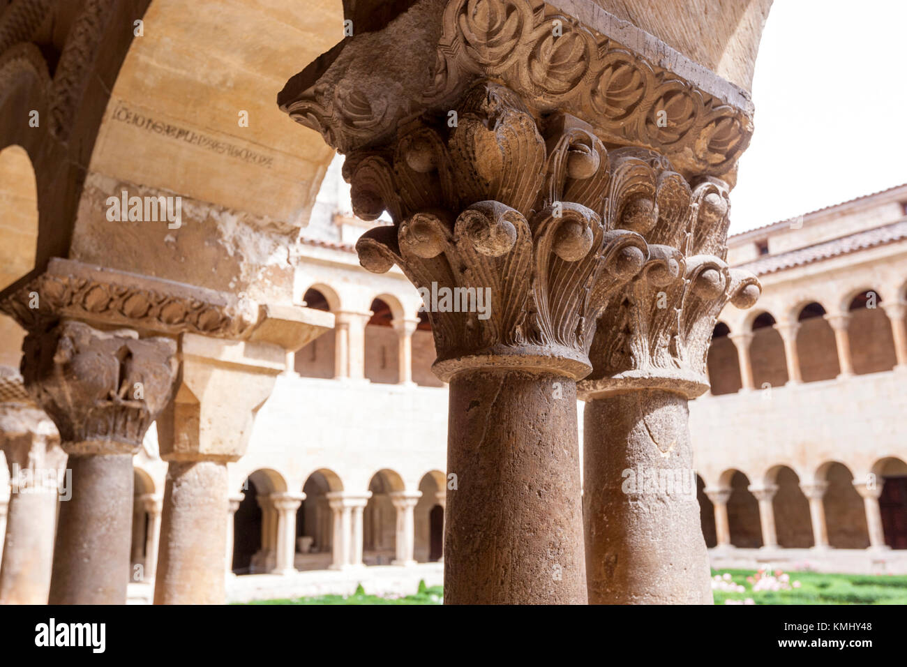 Capitals in the cloister decorated with dragons, centaurs, lattices ...