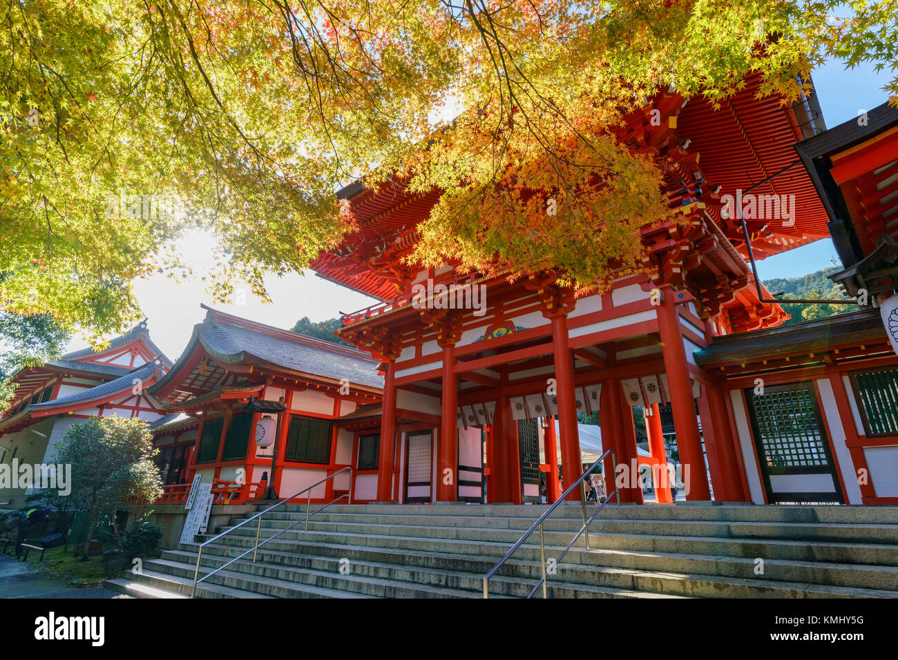 Beautiful fall color and Omi Jingu at Otsu, Shiga prefectures, Japan ...
