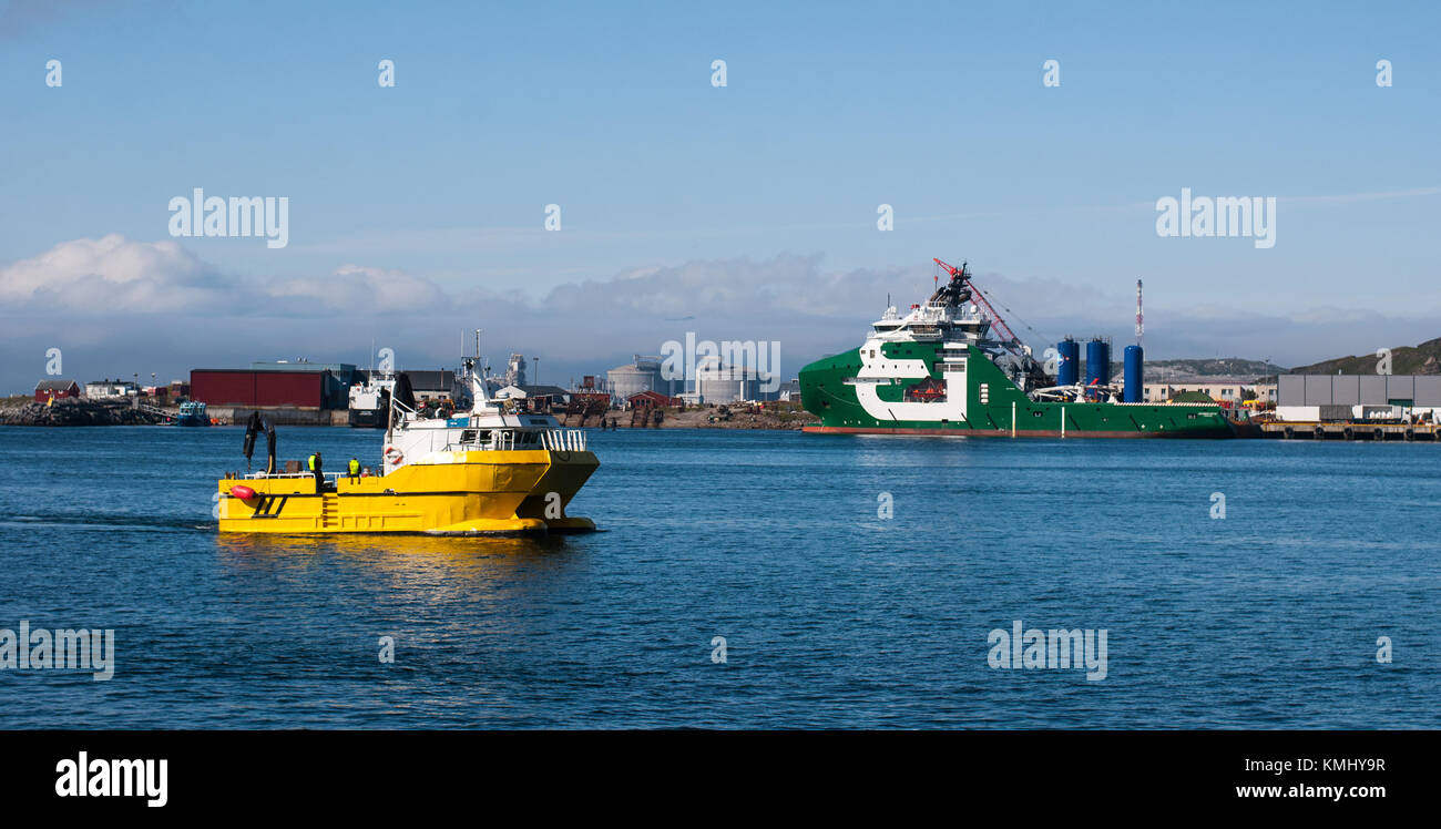 Plant on Melkoya where natural gas is converted into liquefied gas ...