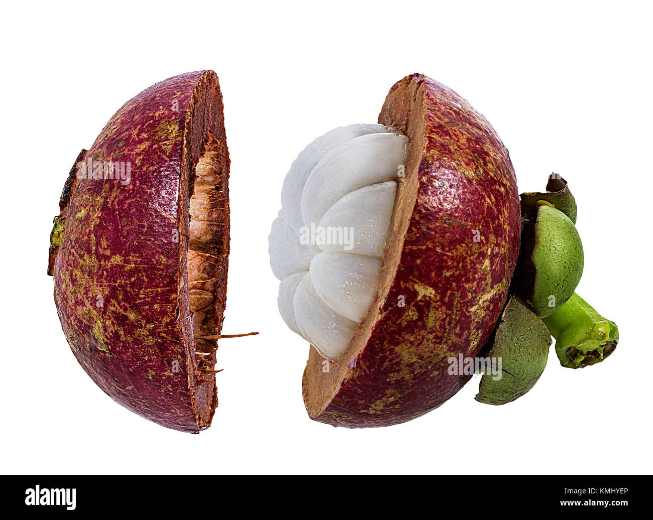 Mangosteen isolated on white background Stock Photo - Alamy