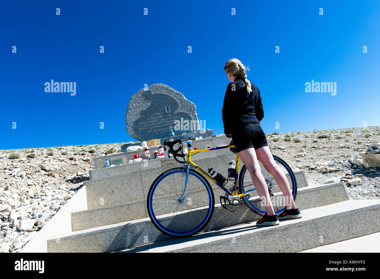 France. Vaucluse (84). The Mont Ventoux. Memorial for the cyclist Tom ...