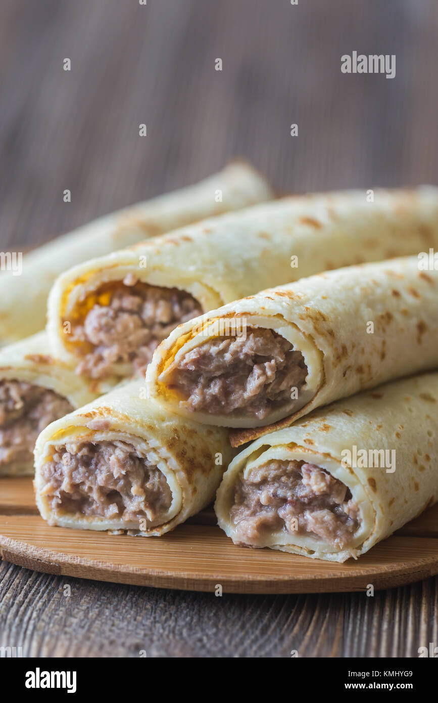 Crepes with tuna Stock Photo - Alamy