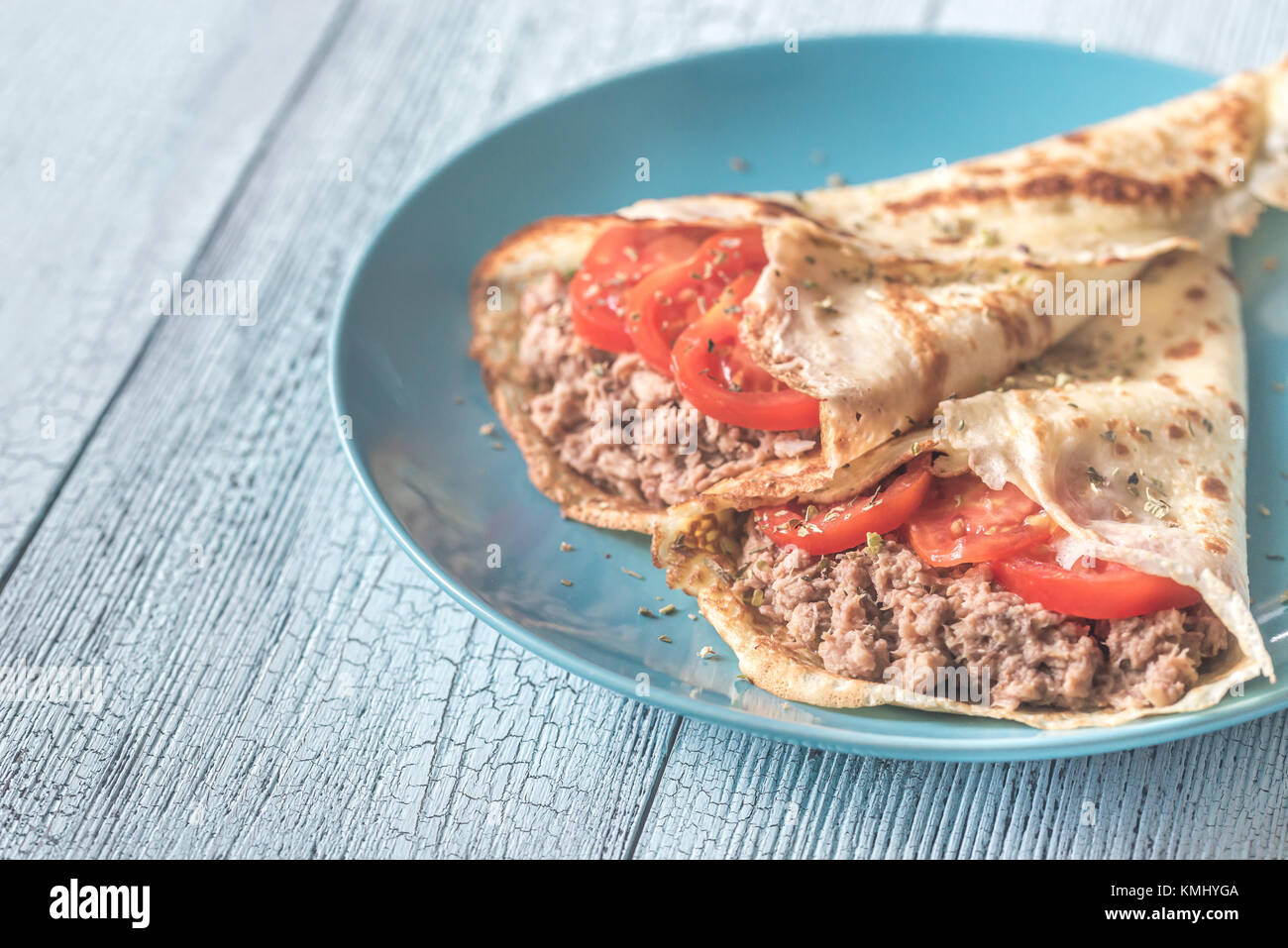 Crepes with tuna Stock Photo - Alamy