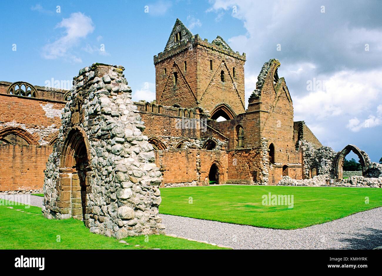 Sweetheart Abbey south of Dumfries in the Dumfries and Galloway region ...