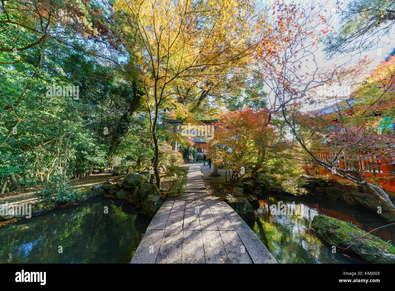 Beautiful fall color and Bishamondo at Kyoto, Japan Stock Photo - Alamy