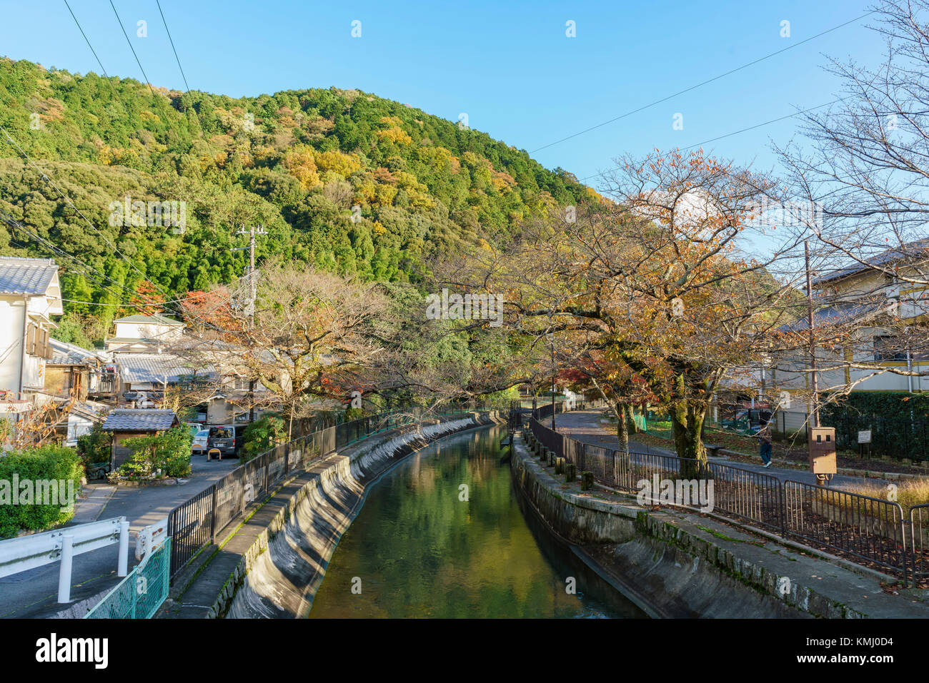 Beautiful fall color and Bishamondo at Kyoto, Japan Stock Photo - Alamy