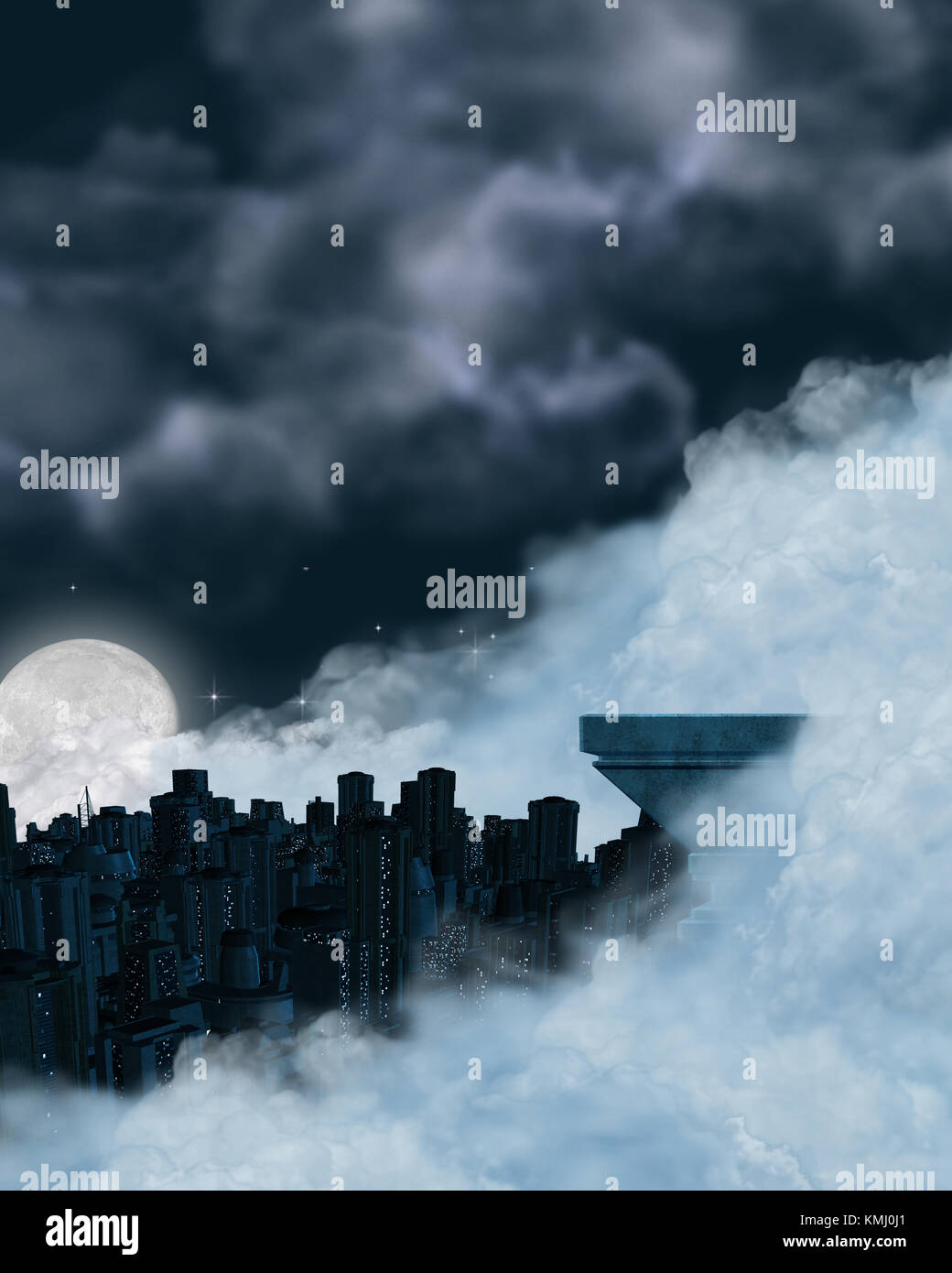 Ledge Overlooking The City Background Stock Photo - Alamy