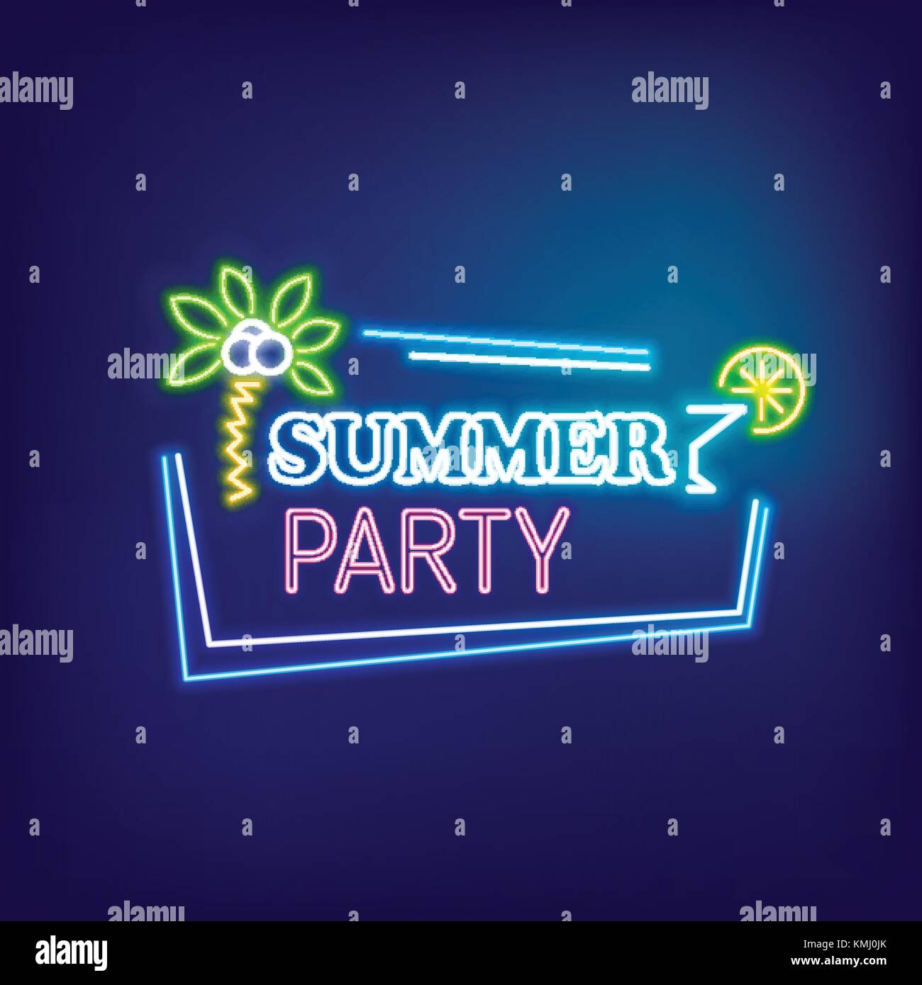 Neon banner summer party Stock Vector Image & Art - Alamy