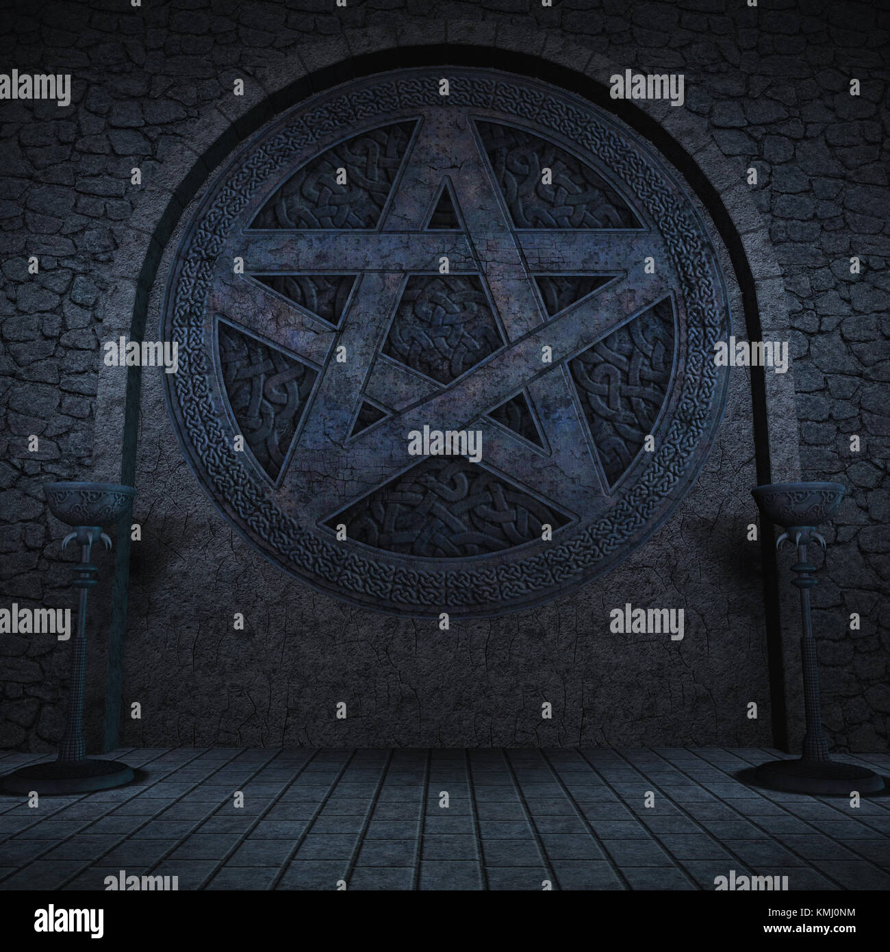Indoor pentagram background Stock Photo - Alamy